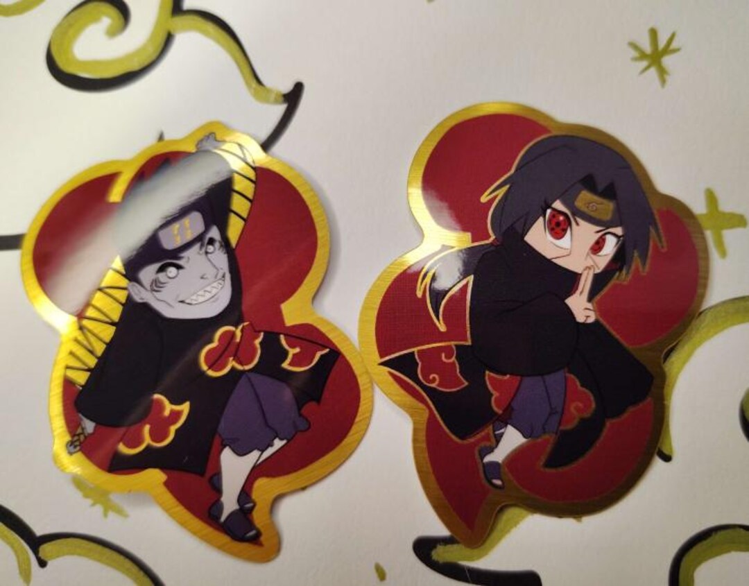 Akatsuki Gold Brushed Sticker, Shiny Sticker, Cool Sticker, Character ...
