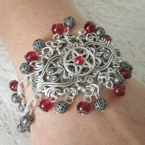 Red Pentacle Bracelet Wiccan Jewelry Pagan Jewelry Witch Jewelry Wicca ...