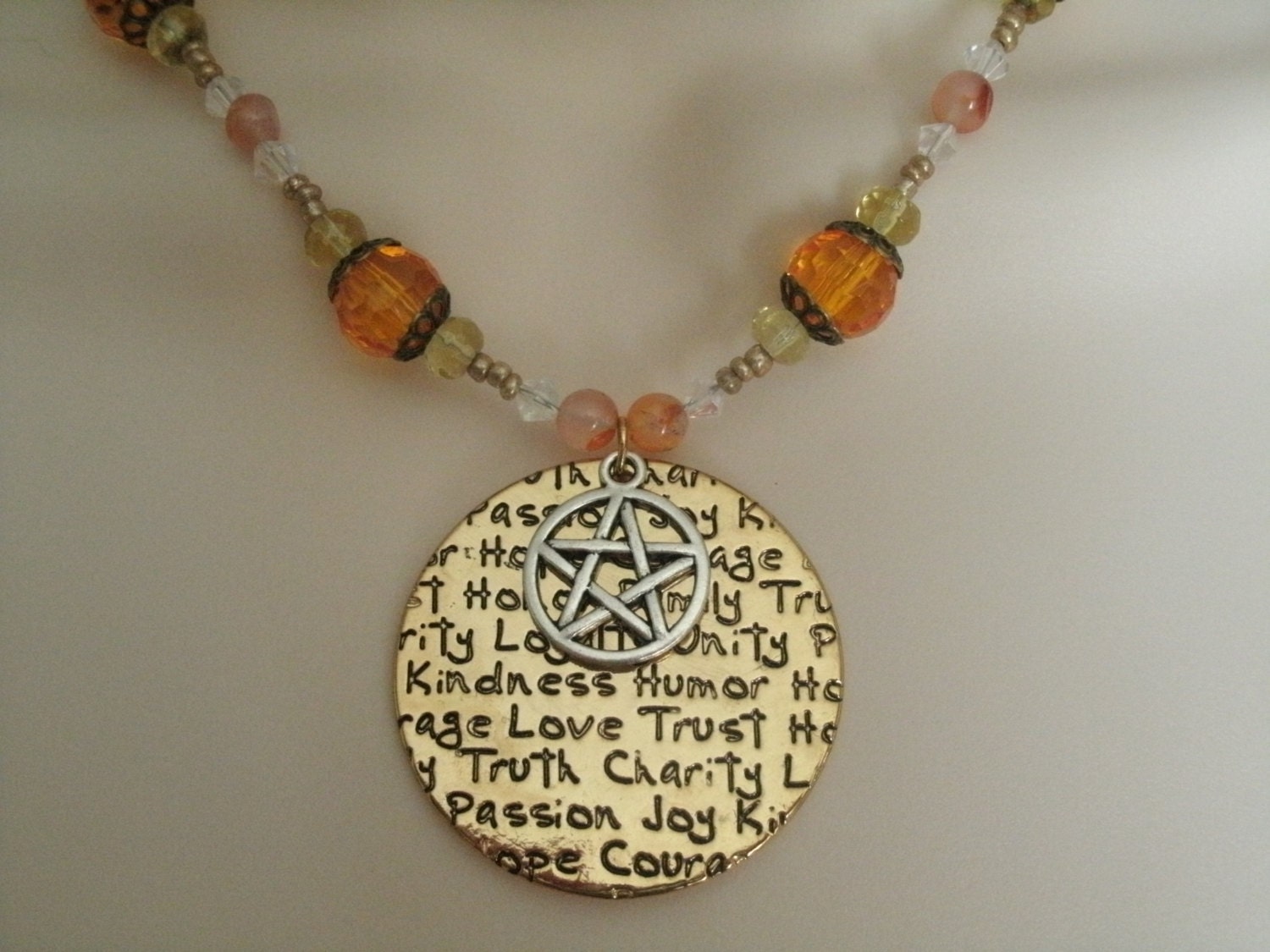 Words of the Goddess Pentacle Necklace Wiccan Jewelry Pagan | Etsy