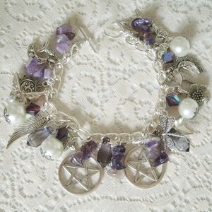 Amethyst Pentacle Bracelet Wiccan Jewelry Pagan Jewelry Wicca Jewelry ...