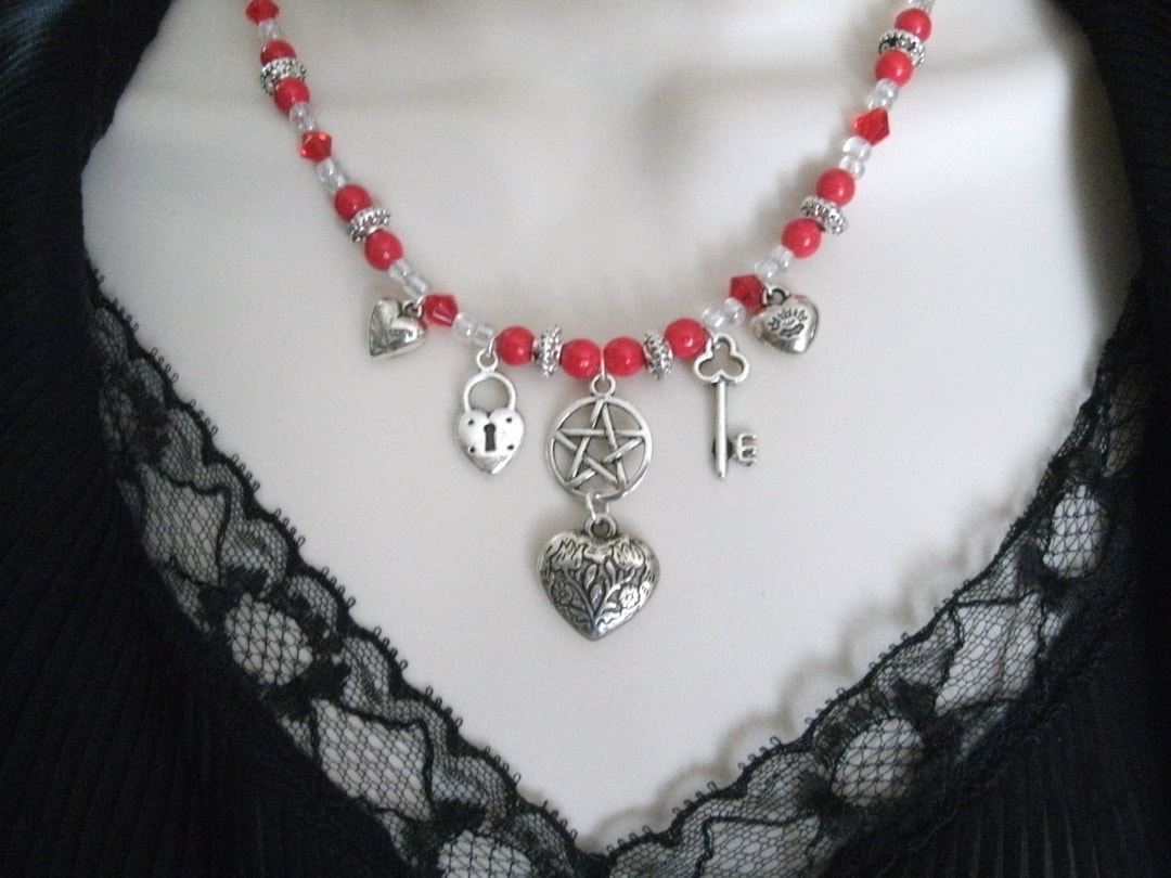 Heart Pentacle Necklace Wiccan Jewelry Pagan Jewelry Wicca Jewelry ...