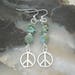 Turquoise Peace Sign Earrings Turquoise Jewelry Boho Jewelry Bohemian ...