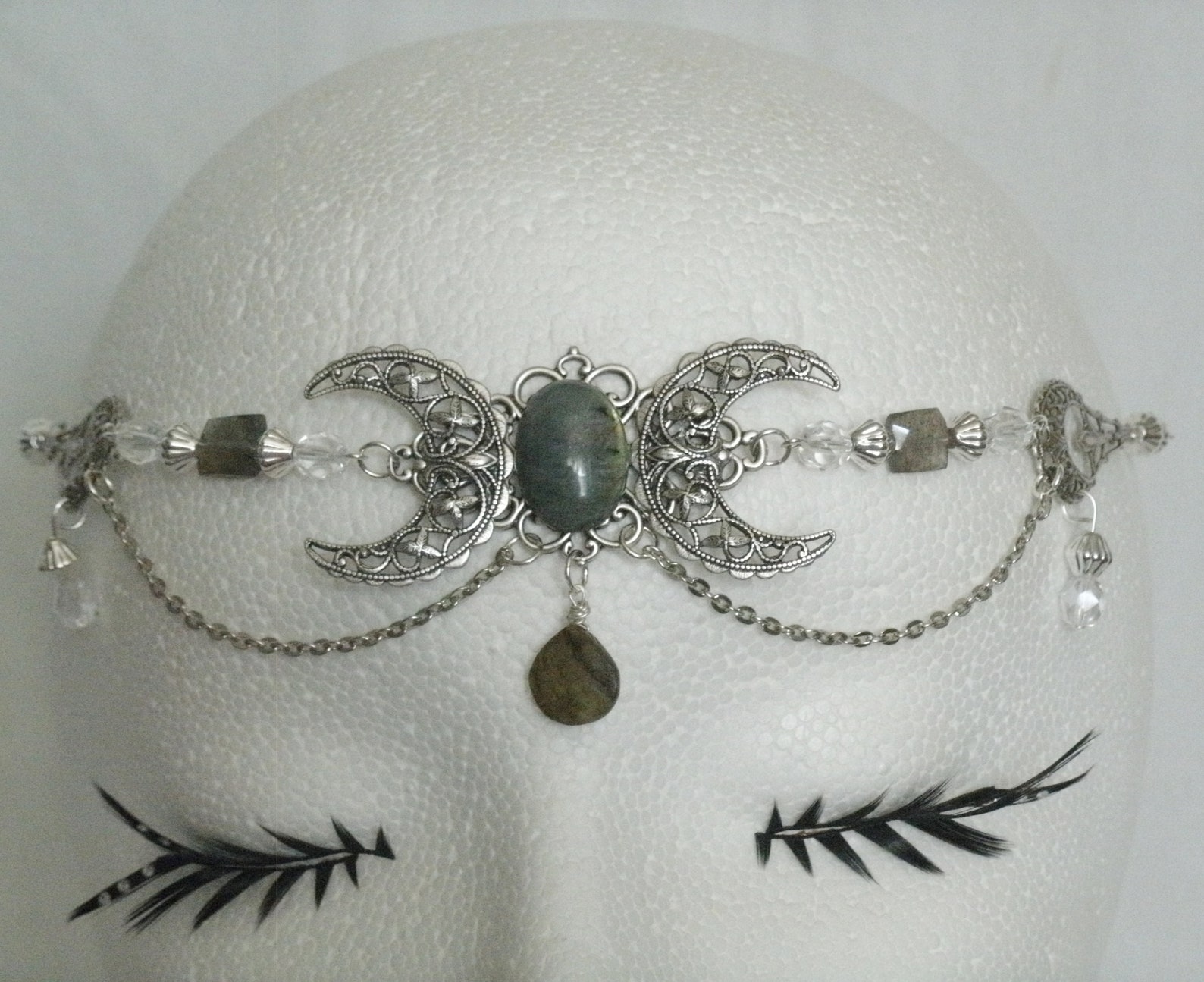 Labradorite Triple Moon Circlet Wiccan Jewelry Pagan Jewelry | Etsy