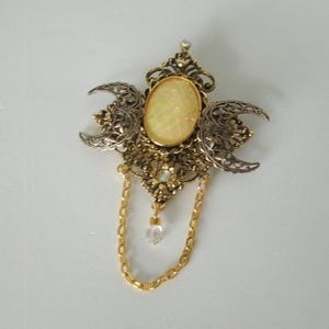 Crescent Moon Brooch Cloak Pin Renaissance Brooch Medieval Brooch Tudor ...