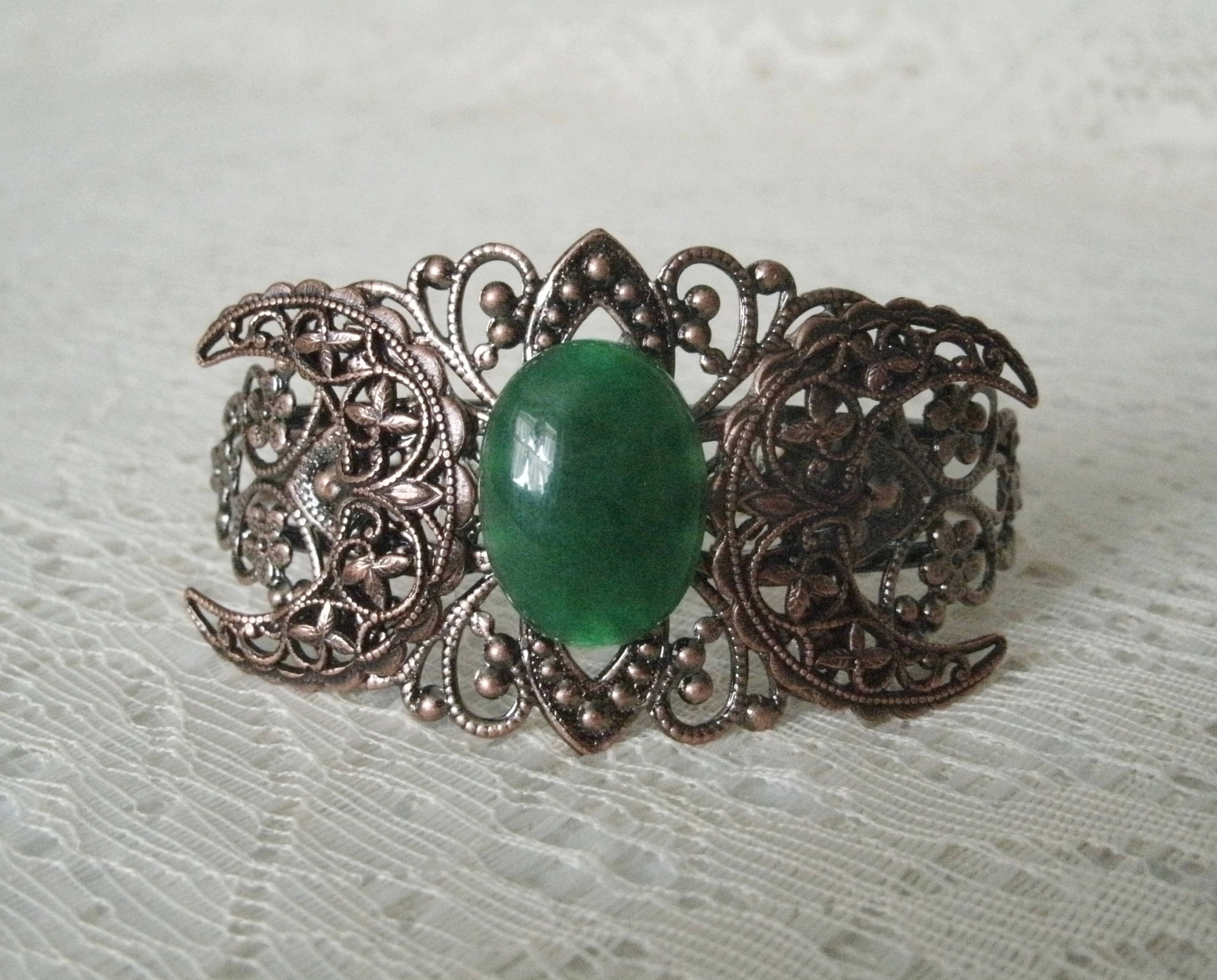 Copper Triple Moon Cuff Bracelet Wiccan Jewelry Pagan Jewelry | Etsy