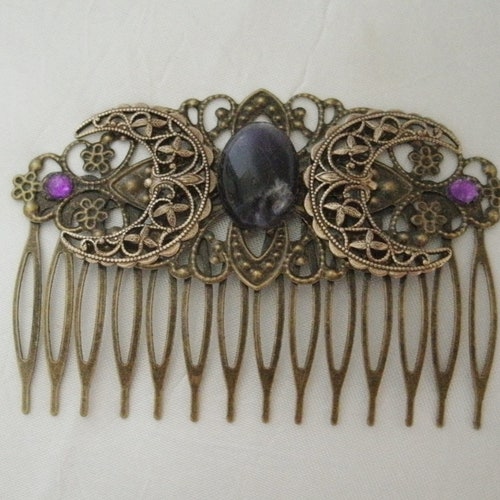 Amethyst Triple Moon Comb Wiccan Jewelry Pagan Jewelry Wicca | Etsy