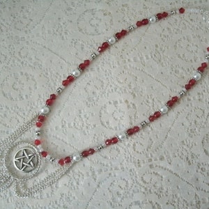 Red Pentacle Necklace Wiccan Jewelry Pagan Jewelry Wicca Jewelry ...