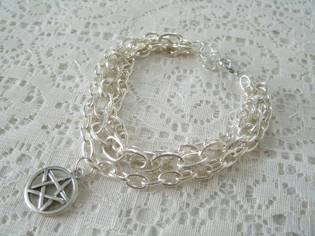 Pentacle Bracelet Wiccan Jewelry Pagan Jewelry Wicca Jewelry Goddess ...