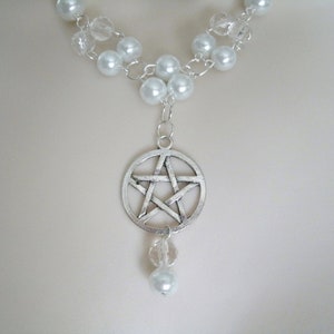 White Pentacle Necklace Wiccan Jewelry Pagan Jewelry Wicca Jewelry ...
