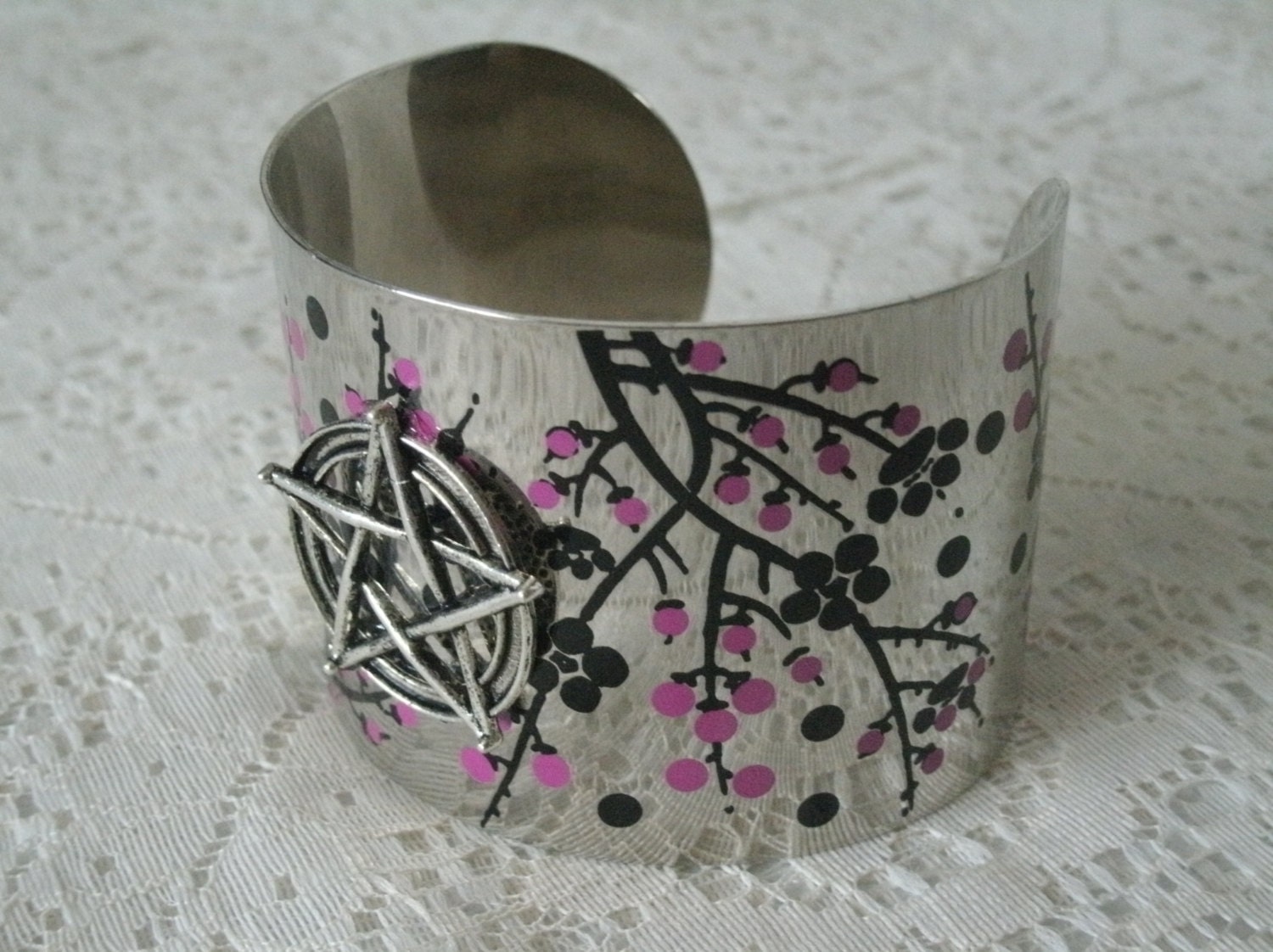 Magical Flower Pentacle Bracelet Wiccan Jewelry Pagan Jewelry - Etsy
