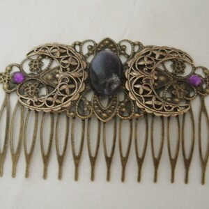 Amethyst Triple Moon Comb Wiccan Jewelry Pagan Jewelry Wicca Jewelry ...
