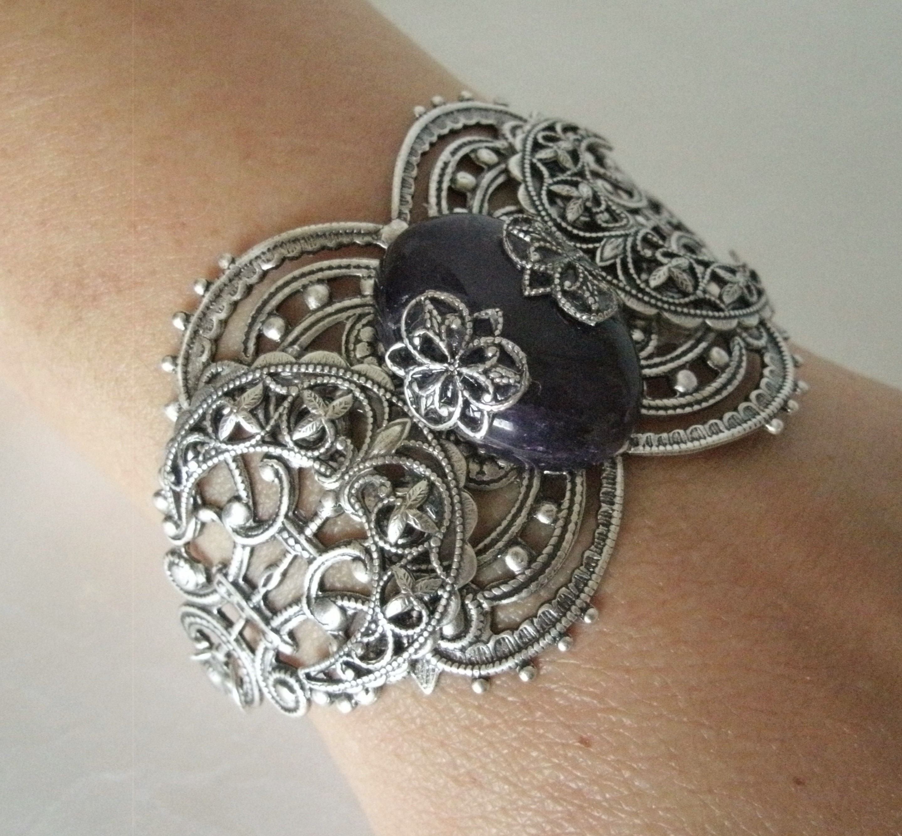 Amethyst Triple Moon Goddess Bracelet Wiccan Jewelry Pagan Jewelry ...