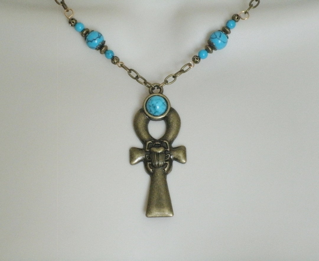 Turquoise Ankh Necklace Wiccan Jewelry Pagan Jewelry Wicca Jewelry ...