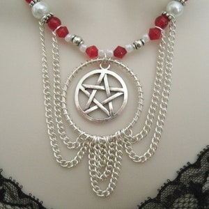 Red Pentacle Necklace Wiccan Jewelry Pagan Jewelry Wicca Jewelry ...