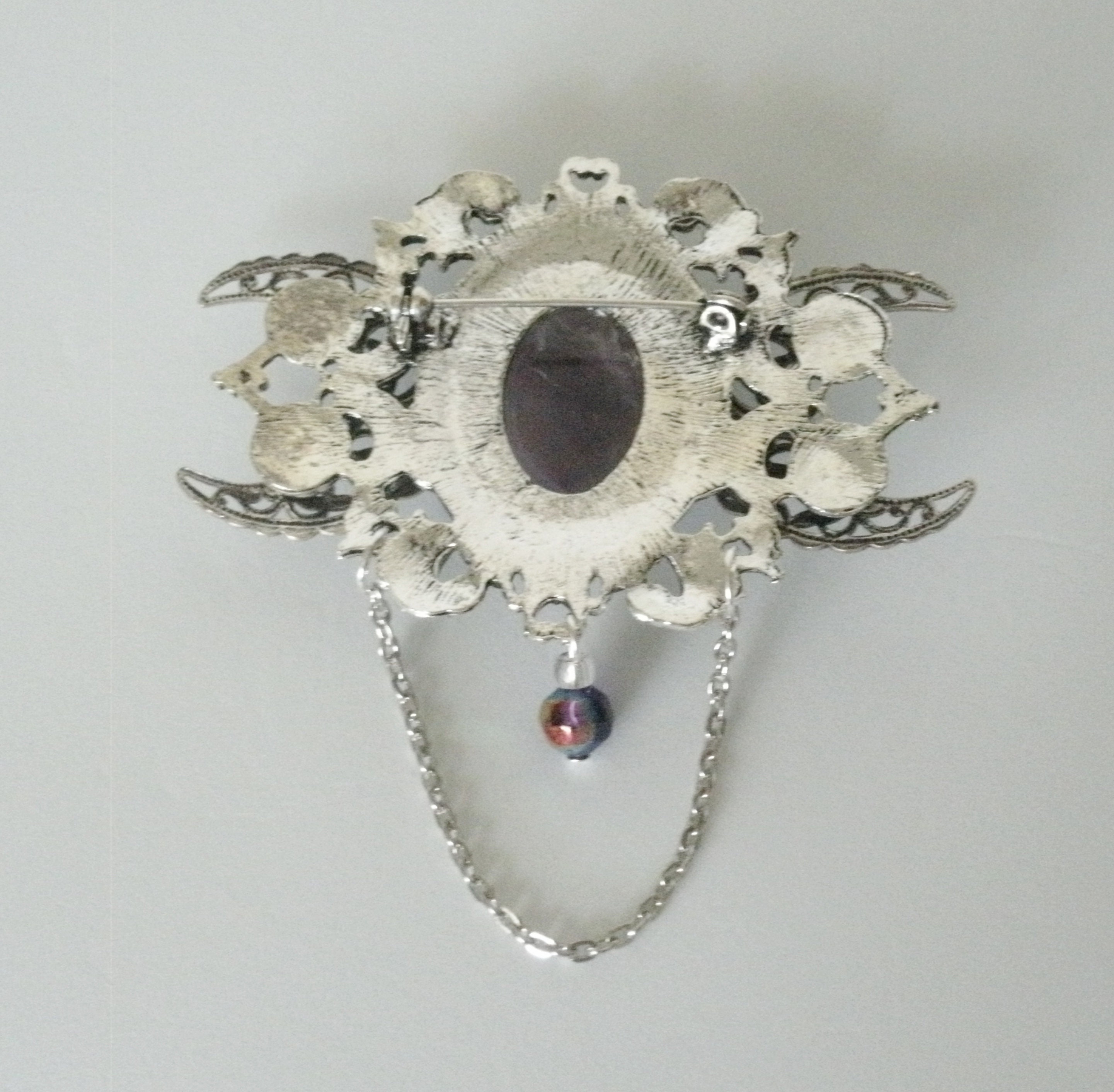 Amethyst Triple Moon Brooch Cloak Pin Wiccan Jewelry Pagan - Etsy