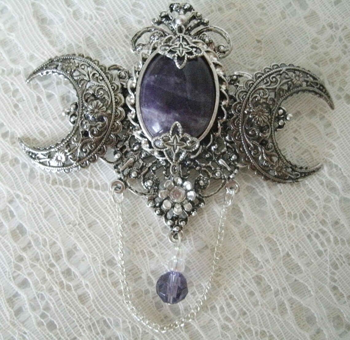 Amethyst Brooch Cloak Pin Renaissance Jewelry Medieval Jewelry | Etsy