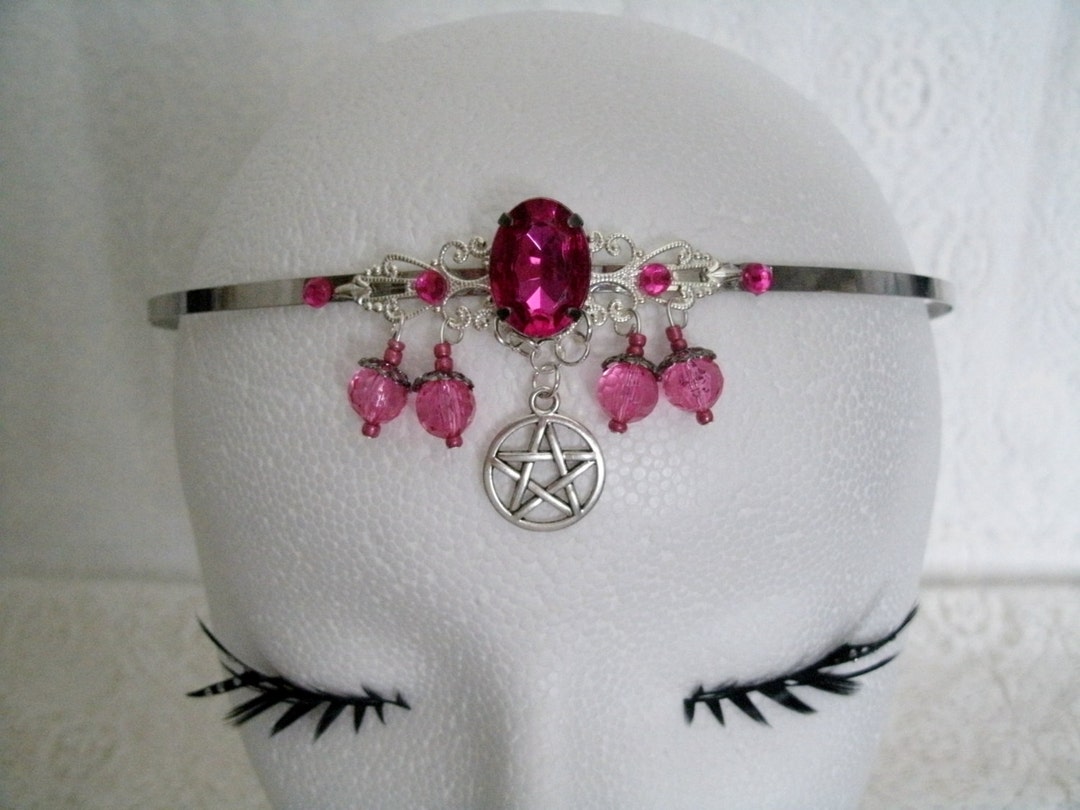 Pink Pentacle Circlet Wiccan Jewelry Pagan Jewelry Wicca Jewelry Witch ...