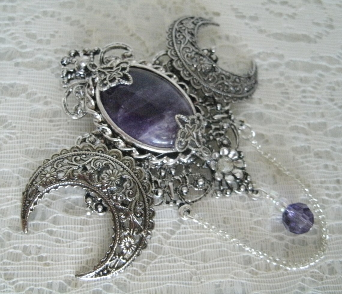 Amethyst Brooch Cloak Pin Renaissance Jewelry Medieval Jewelry | Etsy