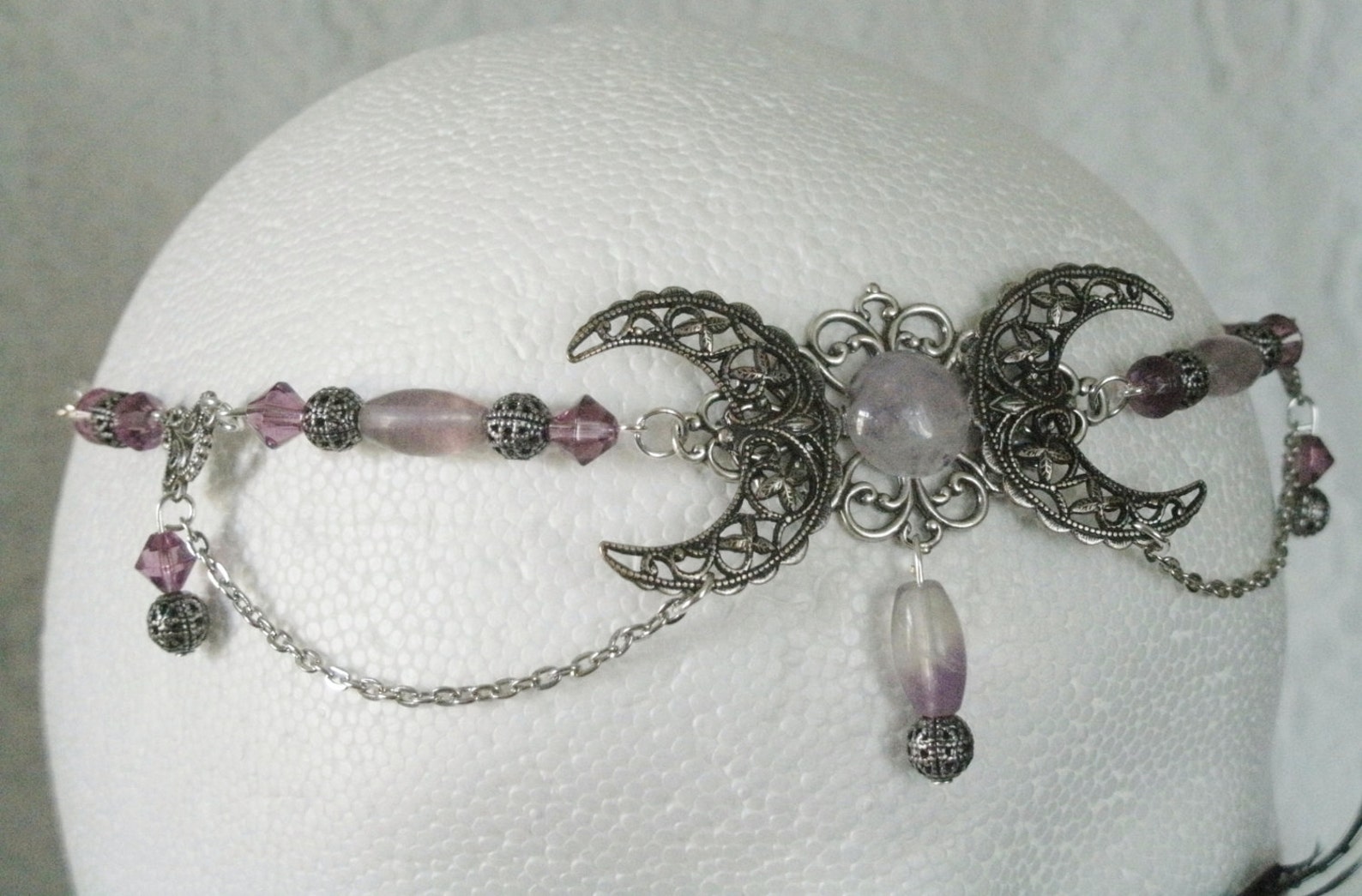 Fluorite Triple Moon Circlet Wiccan Jewelry Pagan Jewelry Wicca Jewelry ...