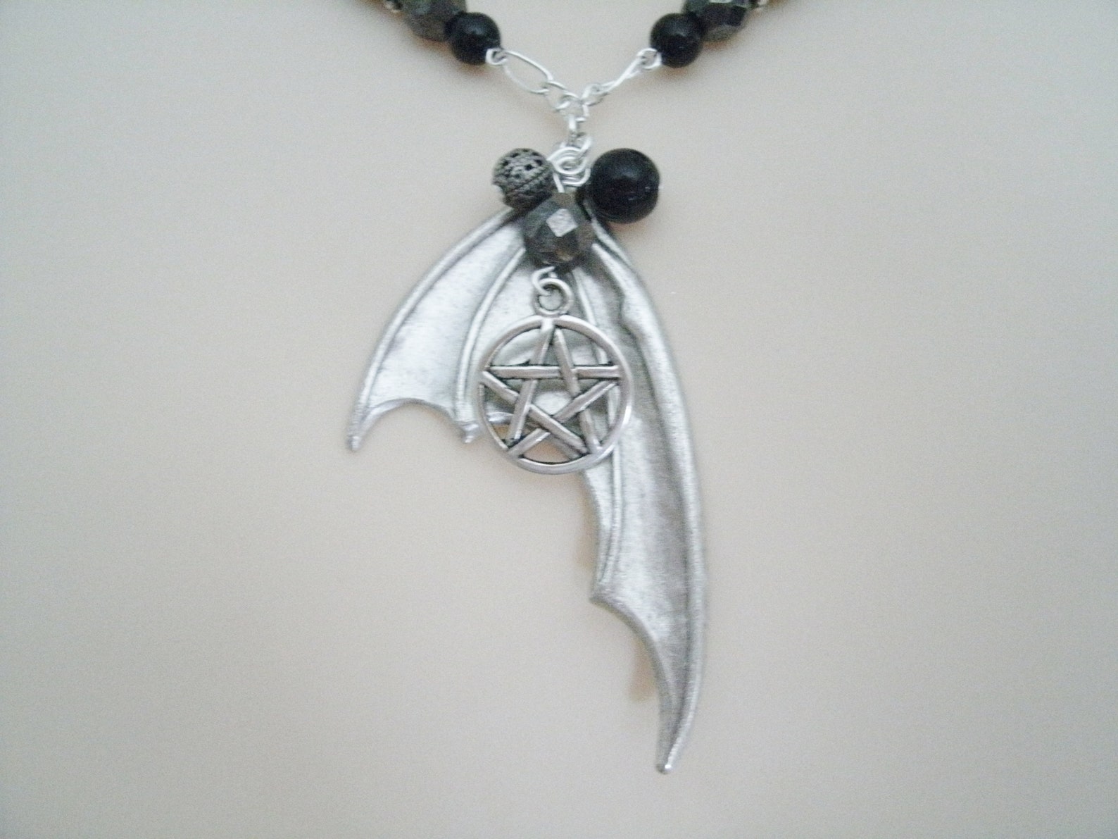 Bat Wing Pentacle Necklace Wiccan Jewelry Pagan Jewelry Witch Jewelry ...