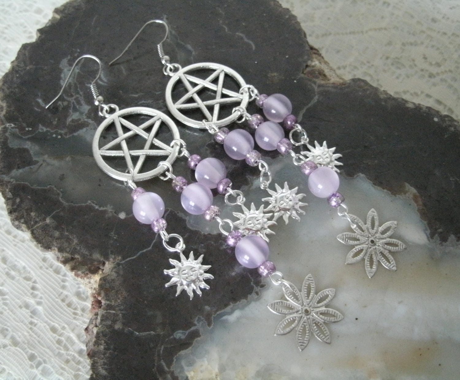 Pentacle Earrings Wiccan Jewelry Pagan Jewelry Witch Jewelry Goddess ...