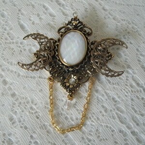 Crescent Moon Brooch Gold Cloak Pin Renaissance Brooch - Etsy