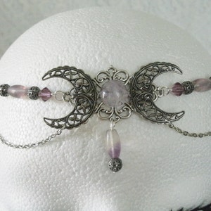 Fluorite Triple Moon Circlet Wiccan Jewelry Pagan Jewelry Wicca Jewelry ...