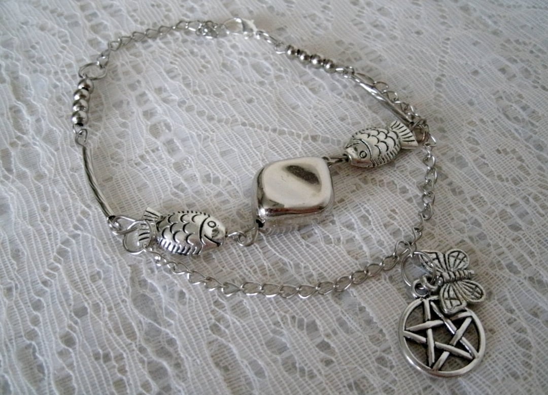 Pentacle Anklet Wiccan Jewelry Pagan Jewelry Wicca Jewelry Witchcraft ...