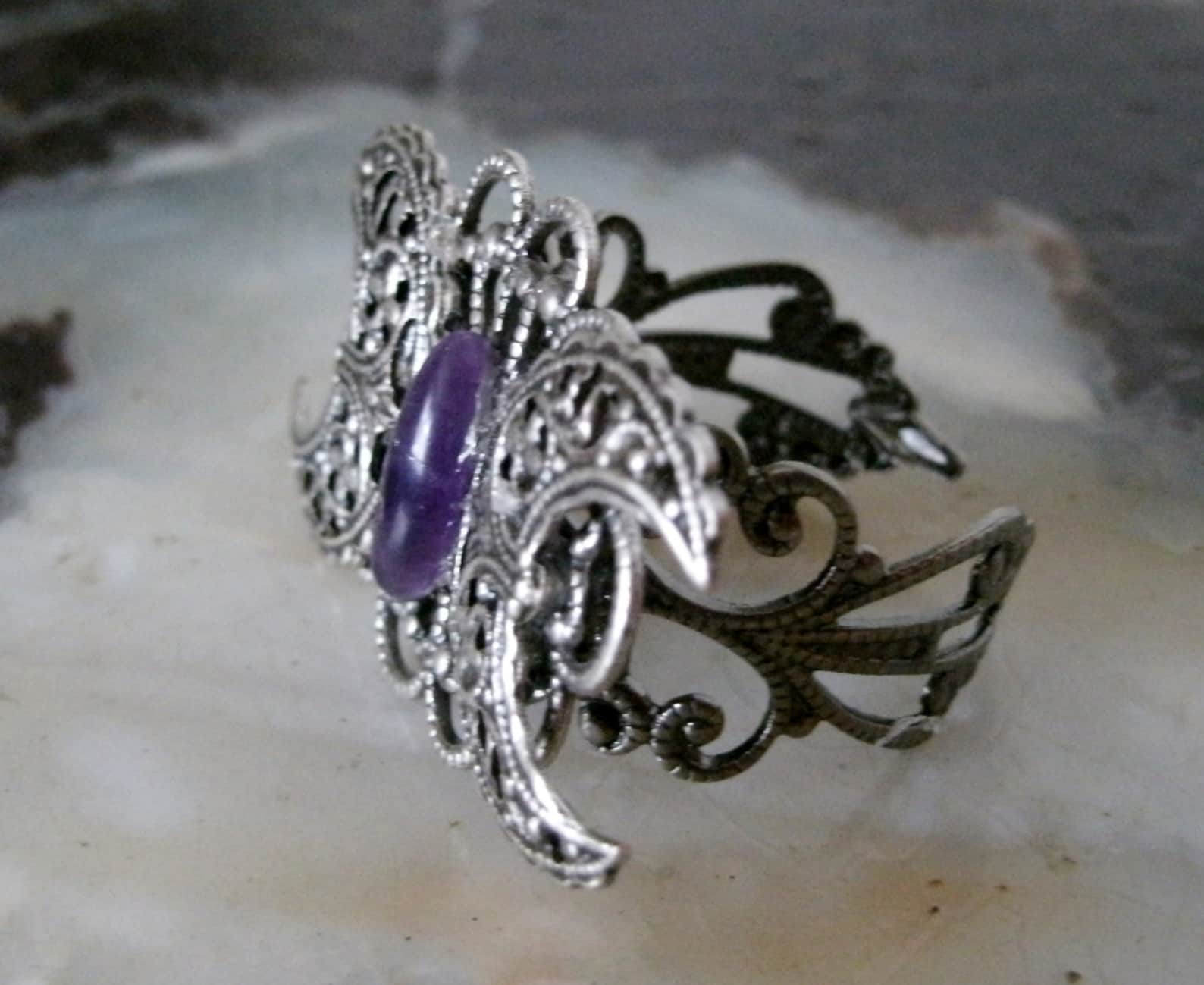Amethyst Triple Moon Goddess Ring Wiccan Jewelry Pagan Jewelry Wicca ...