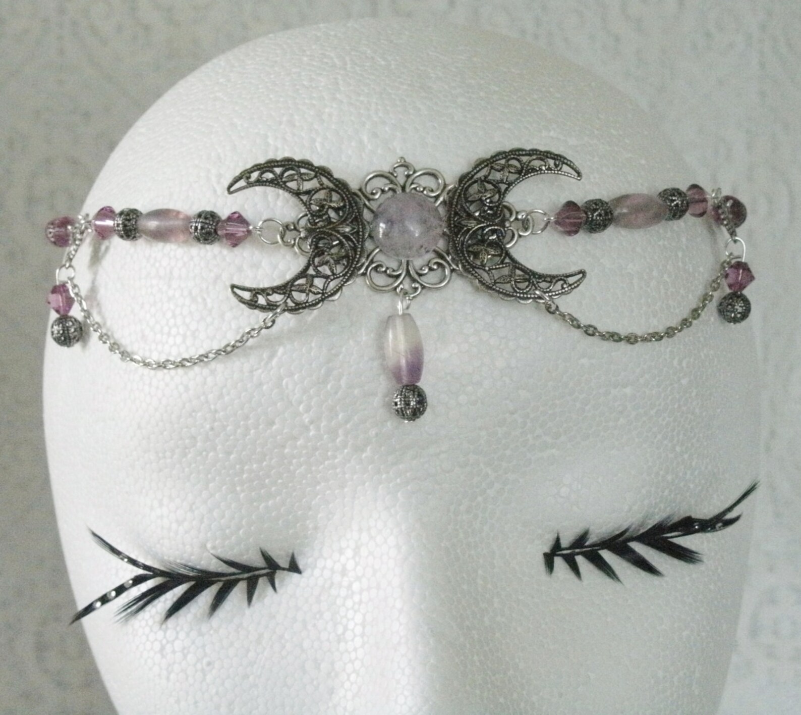 Fluorite Triple Moon Circlet Wiccan Jewelry Pagan Jewelry Wicca Jewelry ...