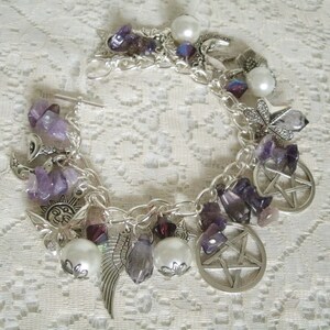 Amethyst Pentacle Bracelet Wiccan Jewelry Pagan Jewelry Wicca Jewelry ...