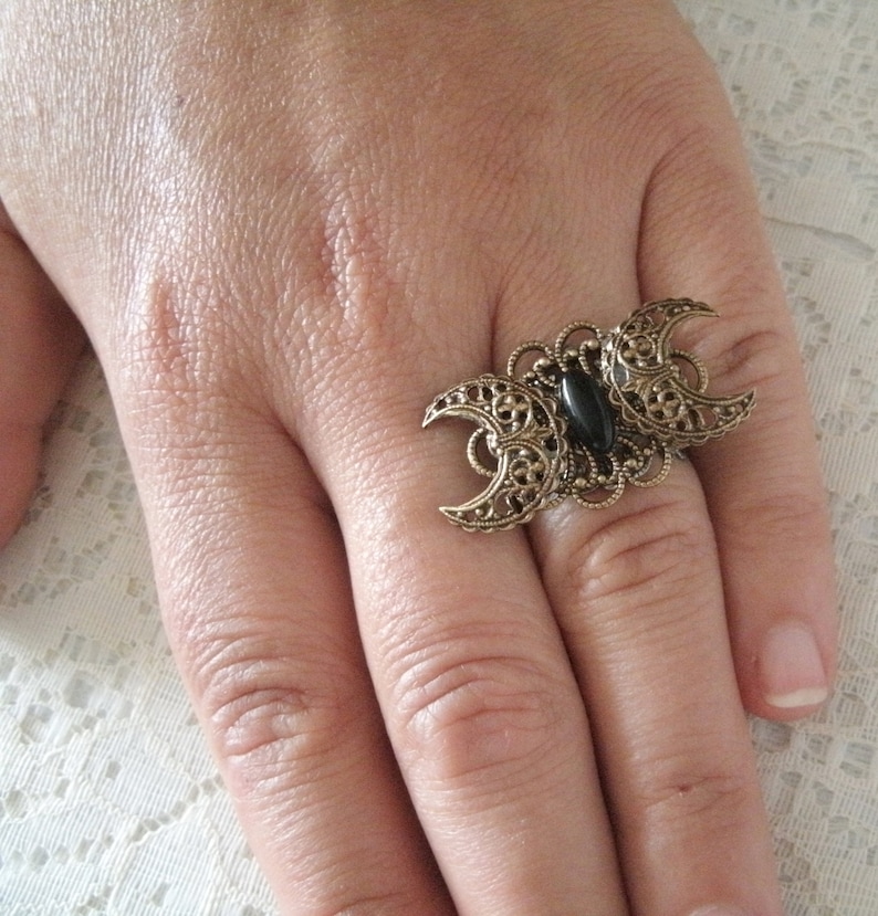 Triple Moon Ring Wiccan Ring Pagan Ring Wicca Ring Goddess | Etsy
