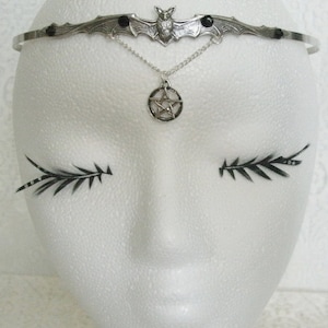Bat Pentacle Circlet Wiccan Jewelry Pagan Jewelry Wicca Jewelry ...