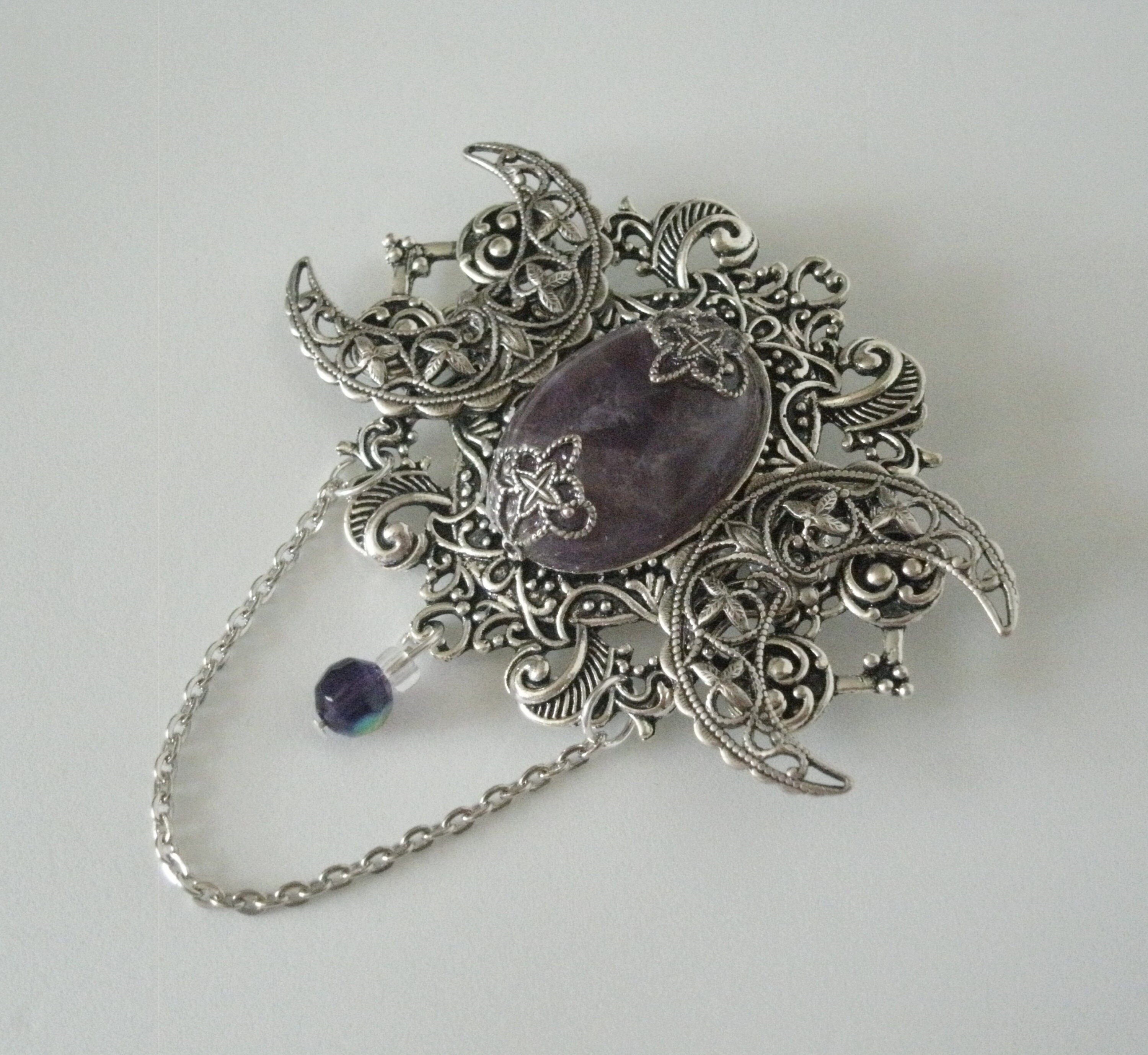 Amethyst Brooch Amethyst Jewelry Victorian Jewelry Art Nouveau Jewelry ...