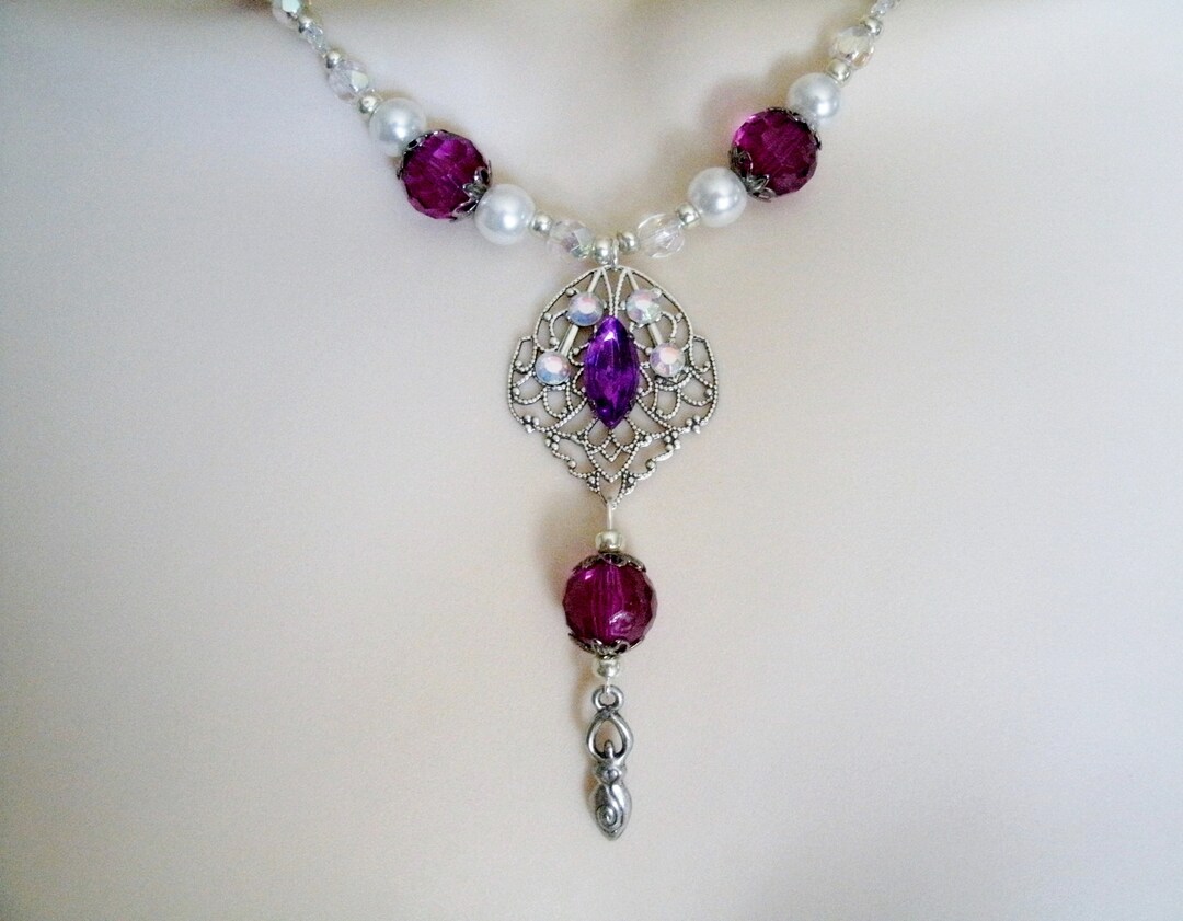 Purple Goddess Necklace Wiccan Jewelry Pagan Jewelry Goddess Jewelry ...