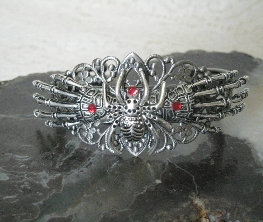 Skeleton Hands and Spider Cuff Bracelet Gothic Jewelry Goth Jewelry ...