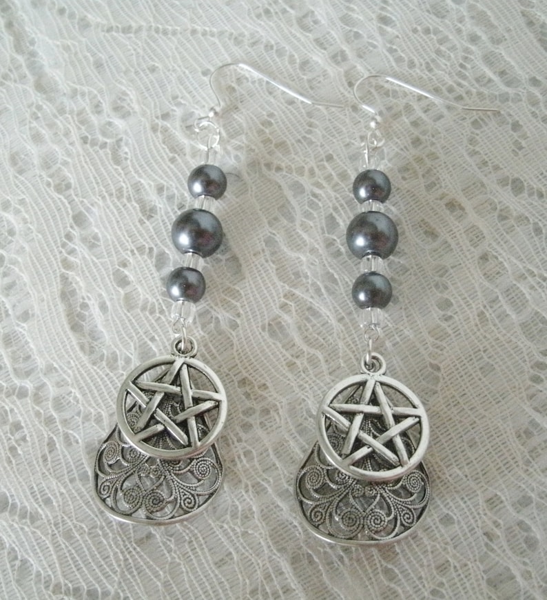 Pentacle Earrings Wiccan Jewelry Pagan Jewelry Witch Jewelry - Etsy