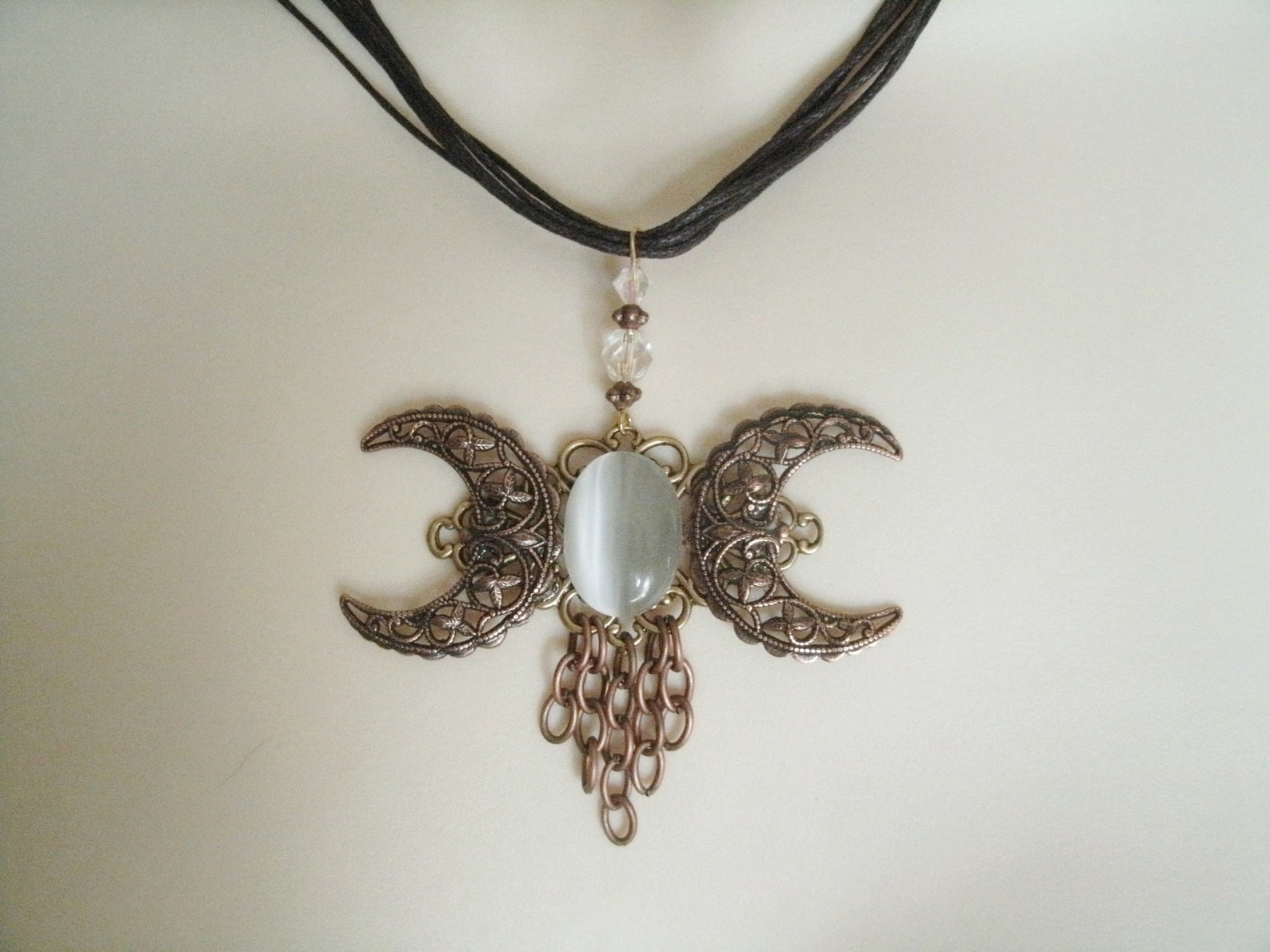 Copper Triple Moon Necklace Wiccan Jewelry Pagan Jewelry - Etsy