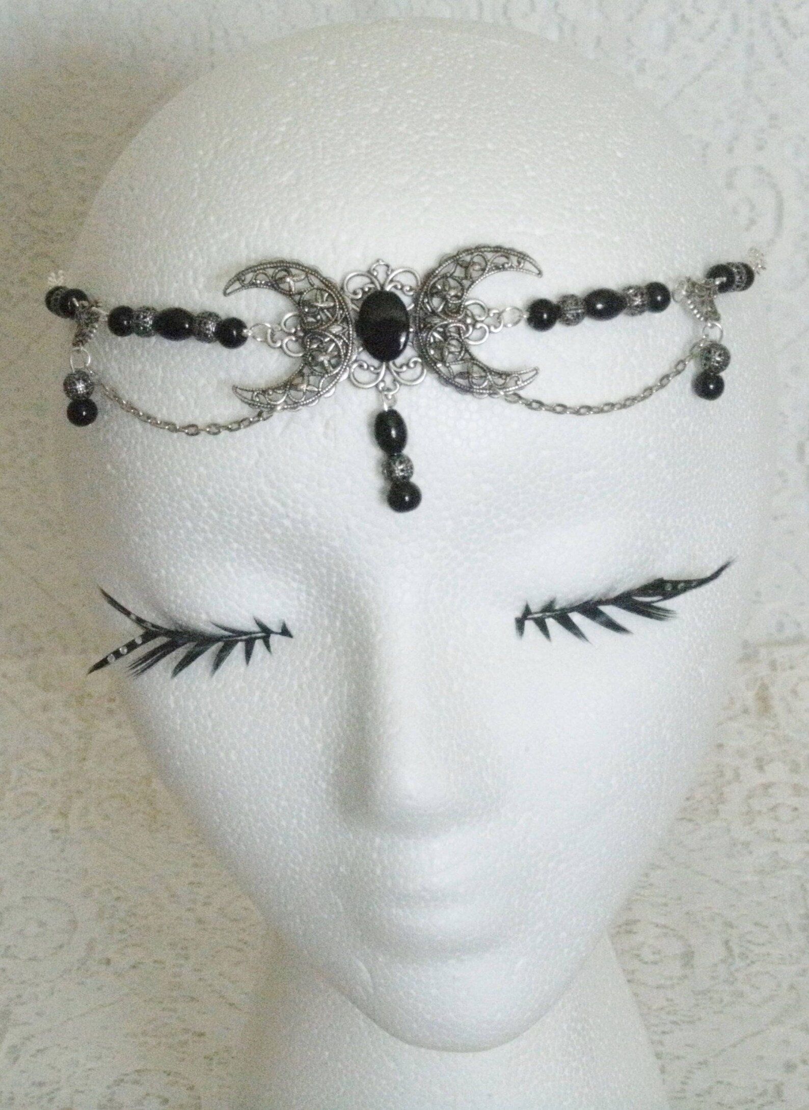 Black Onyx Triple Moon Circlet Wiccan Jewelry Pagan Jewelry Goddess ...