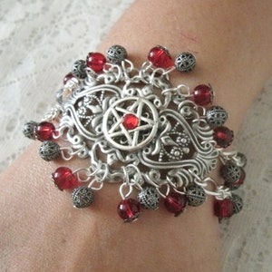 Red Pentacle Bracelet Wiccan Jewelry Pagan Jewelry Witch Jewelry Wicca ...