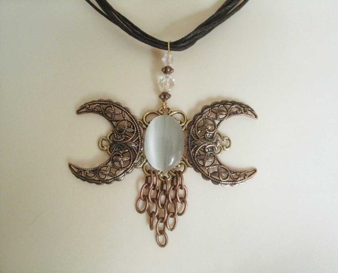 Copper Triple Moon Necklace Wiccan Jewelry Pagan Jewelry Witch Jewelry ...