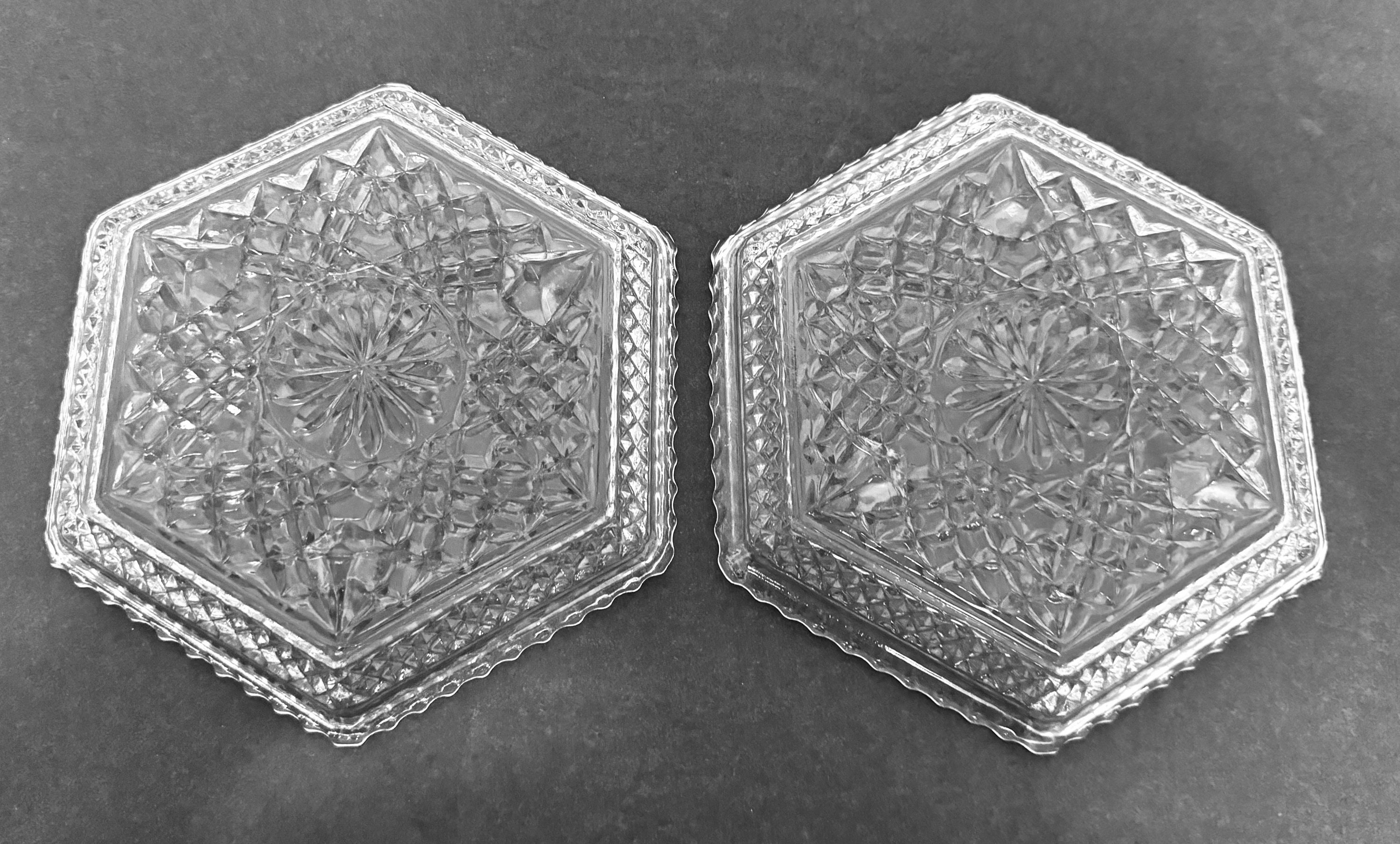 Wexford Six Sided Dishes by Anchor Hocking Clear Crystal Diamond ...