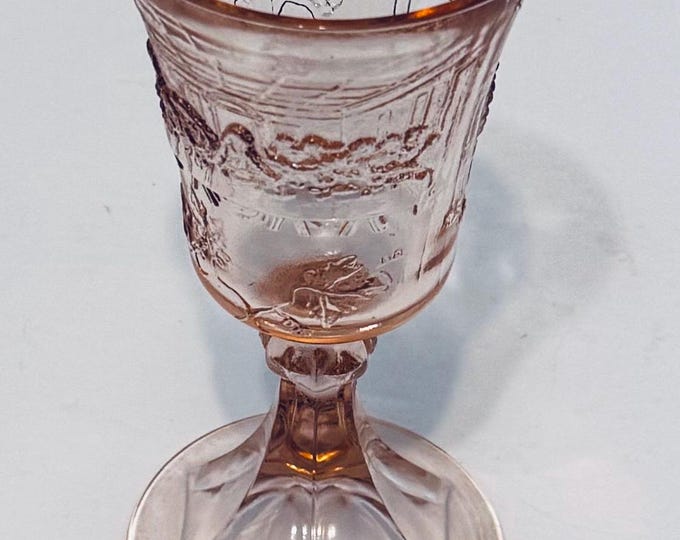 Tiara Exclusive Pink Last Supper Goblet by Indiana Glass 1970’s Cross ...
