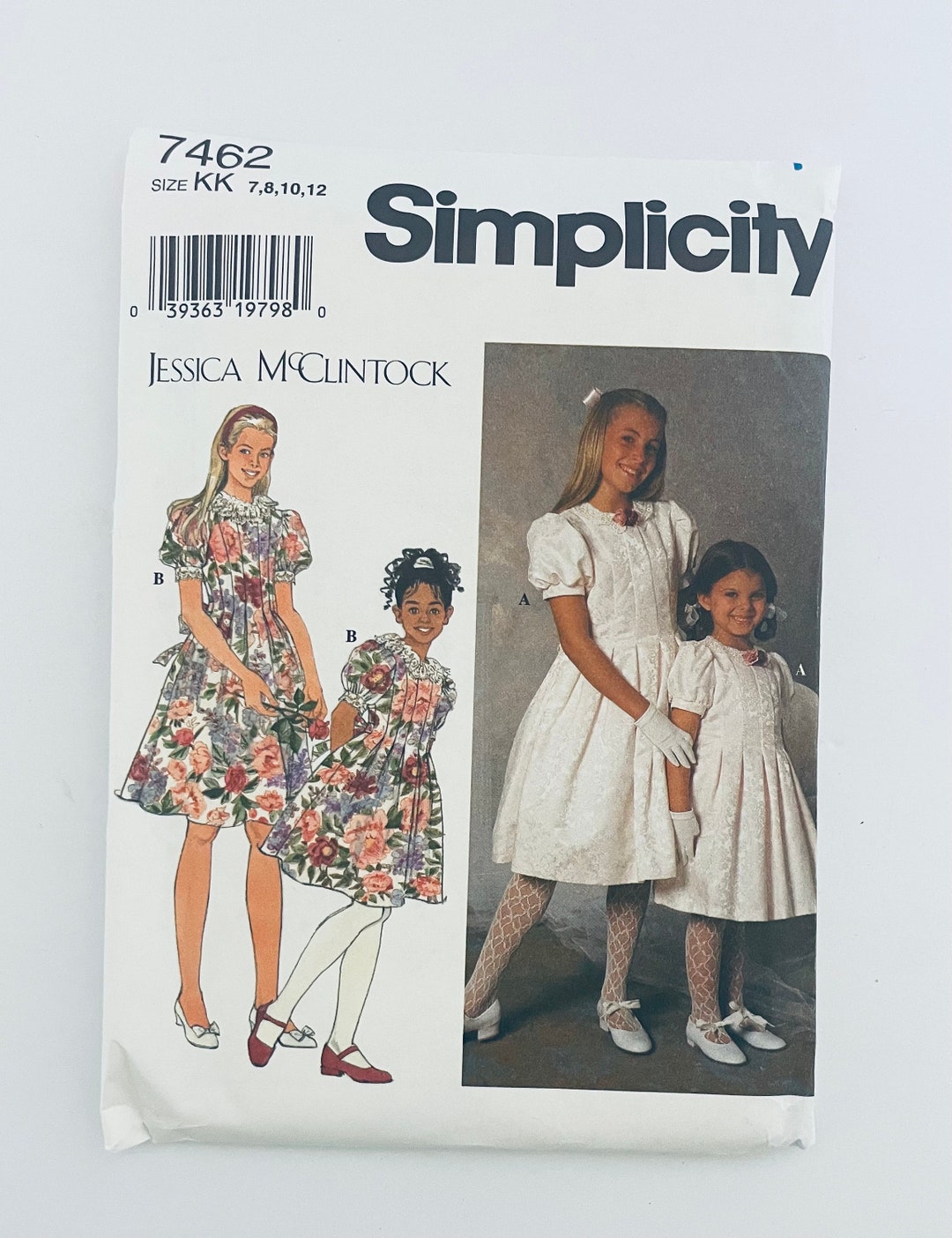 Jessica Mcclintock Simplicity Girls Dress Pattern Size KK 7,8,10,12 ...