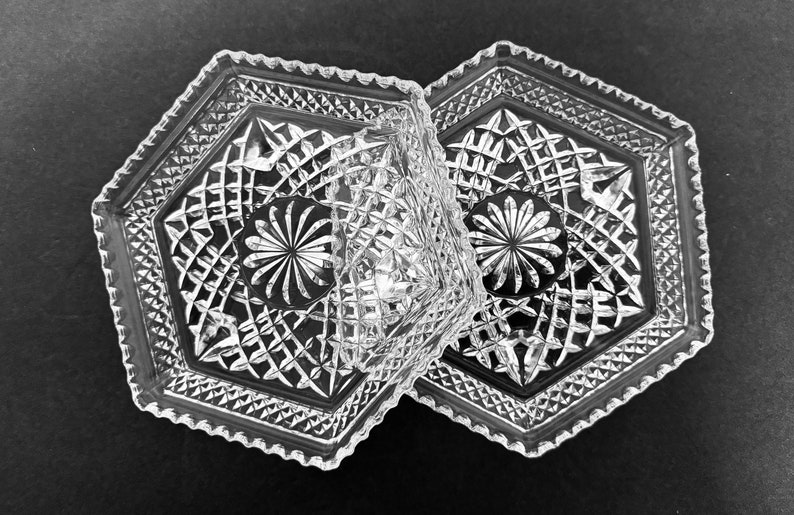Wexford Six Sided Dishes by Anchor Hocking Clear Crystal Diamond ...