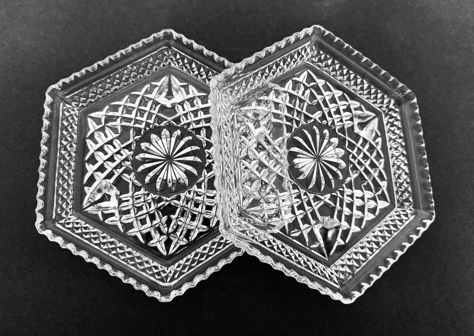 Wexford Six Sided Dishes by Anchor Hocking Clear Crystal Diamond ...