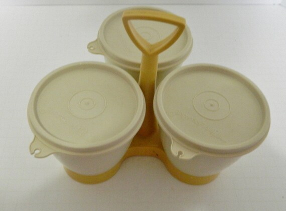 Tupperware 757-9 Condiment Caddy Server Three Bowls Lids No | Etsy