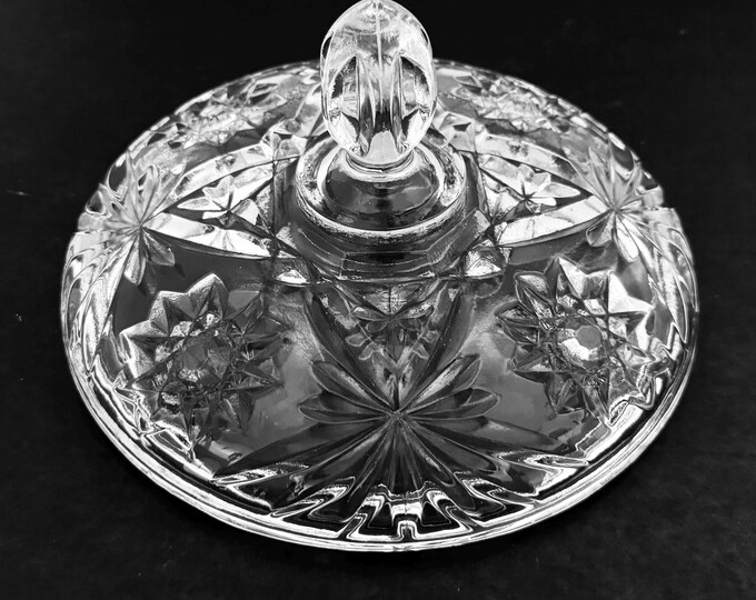 Anchor Hocking Star of David Crystal Glass Covered Larger Candy Dish ...