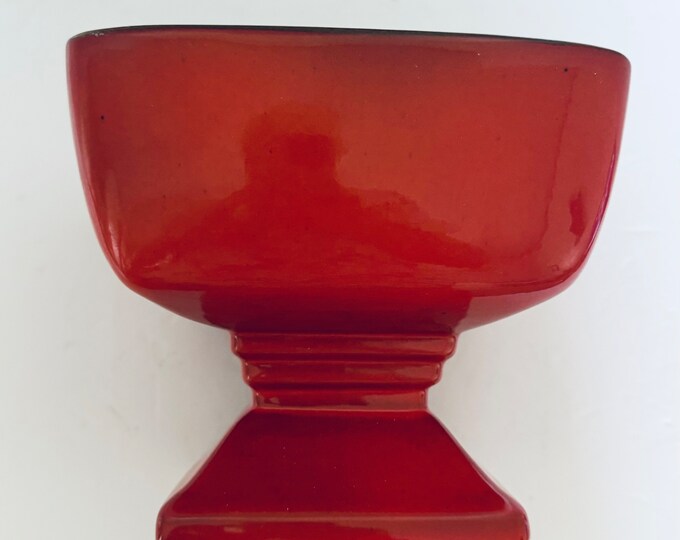 Frankoma Footed Pedestal Pottery Bowl Planter Red Brown Inside Number ...