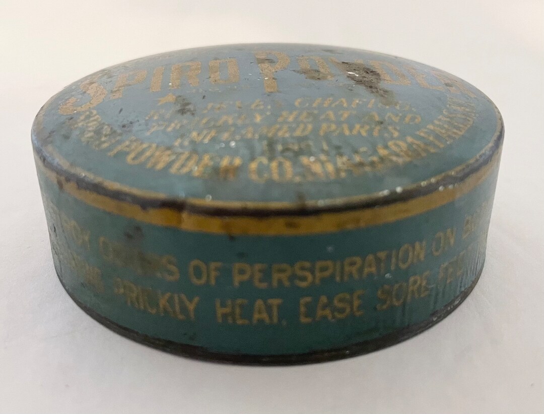 Spiro Powder Empty Round Tin Niagara Falls, NY Rusted and Patina Three ...